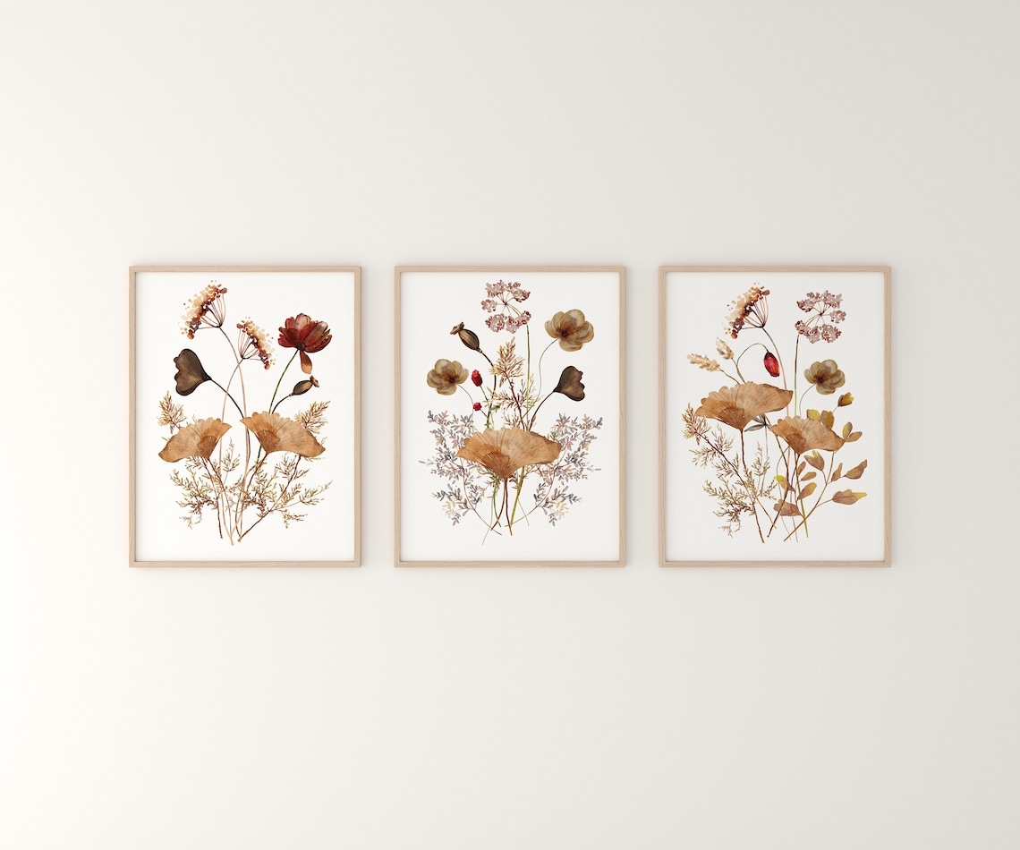Set of 3 Wildflower Posters Watercolor Wildflowers Prints - Etsy