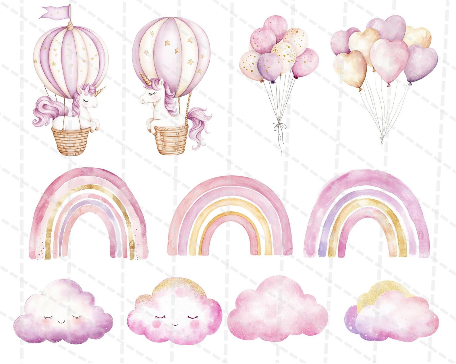 Girl Unicorn Clipart-unicorn and Pincess Fairytale-cute Watercolor ...