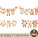 Fall Baby Clothesline Clipart Bundle: Autumn PNG Graphics (digital ...