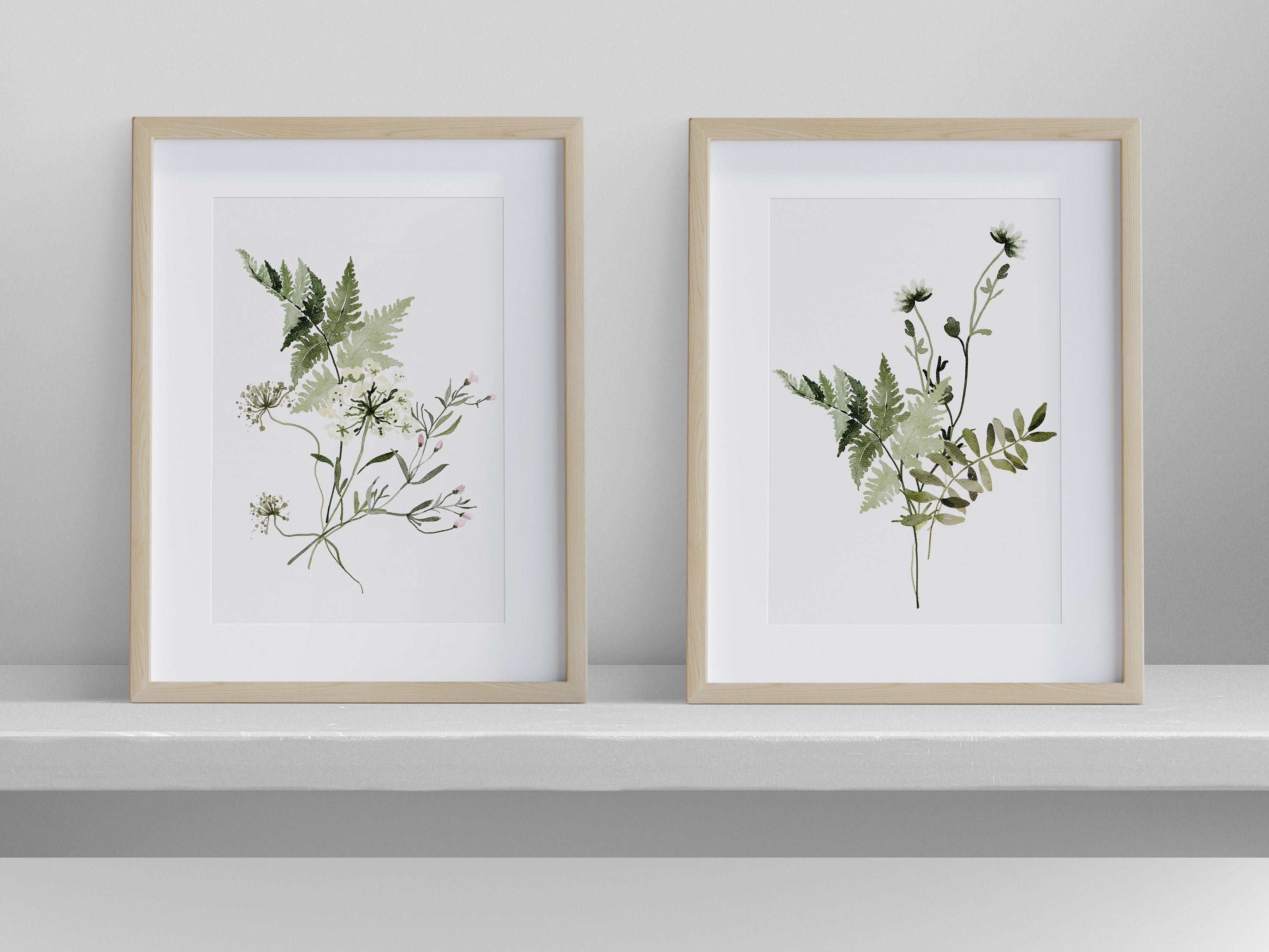 Watercolor Botanical Print Set of 3 Gallery Wall Art - Etsy