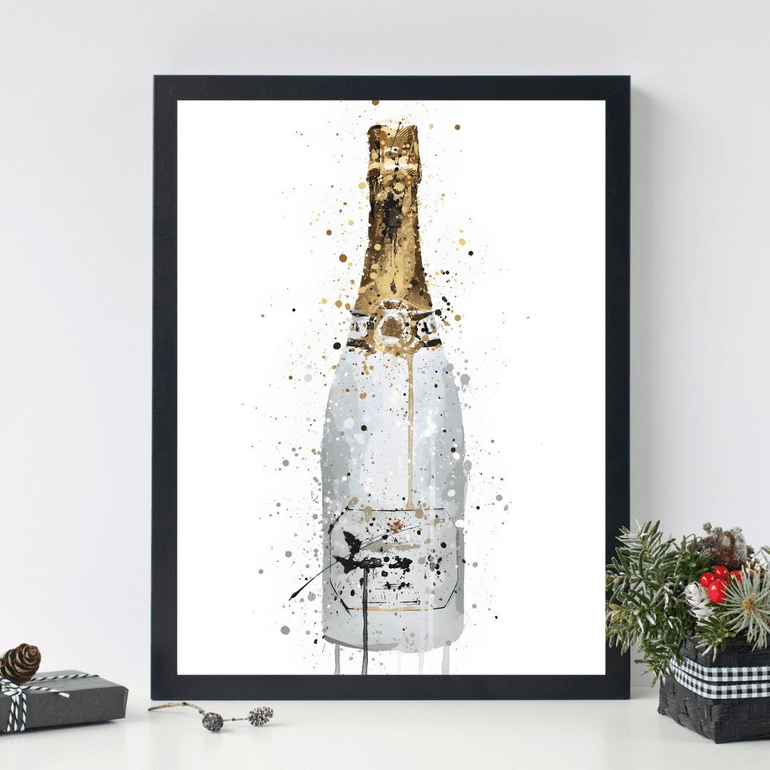 Moet & Chandon Ice Watercolour Splash Print Photo Alcohol Artwork for ...