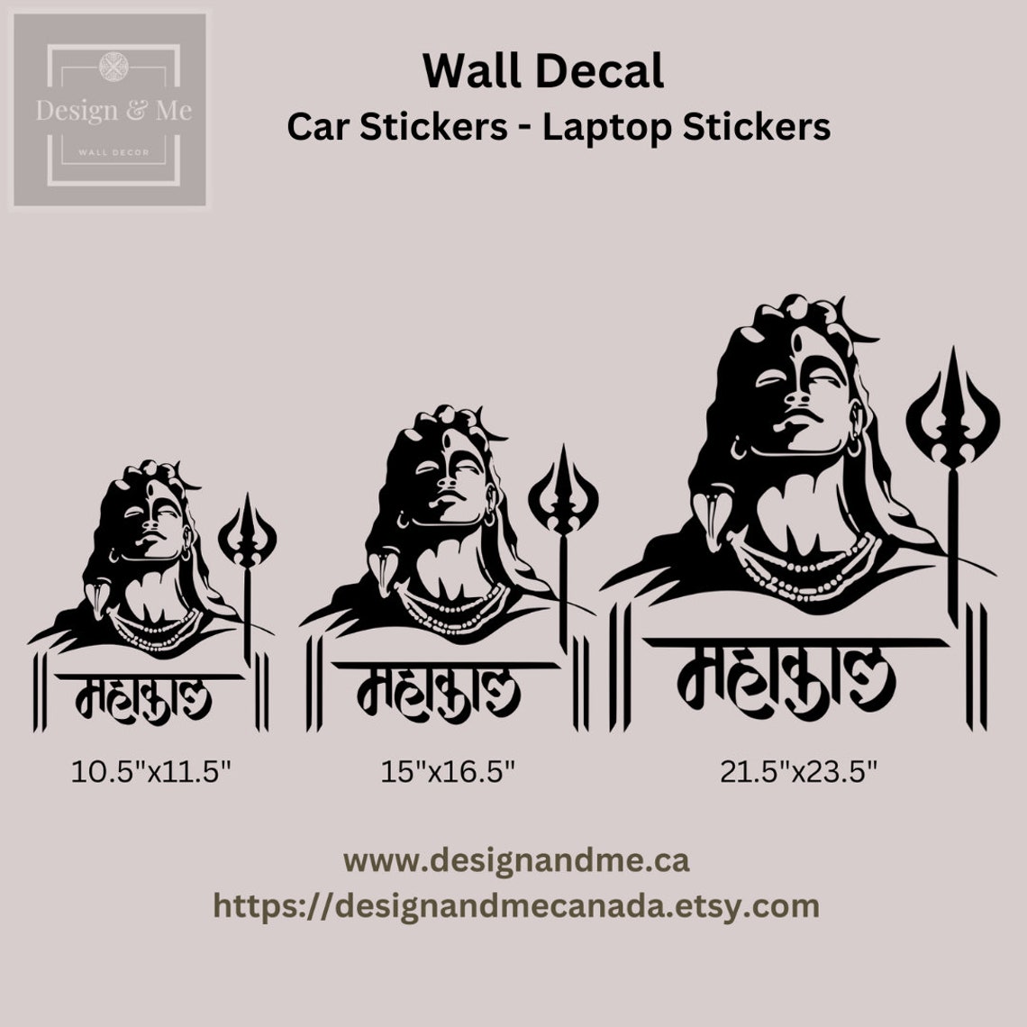 Mahakaal Wall Decals Laptop Stickers, Sacred Hindu Art, Vinyl Car ...