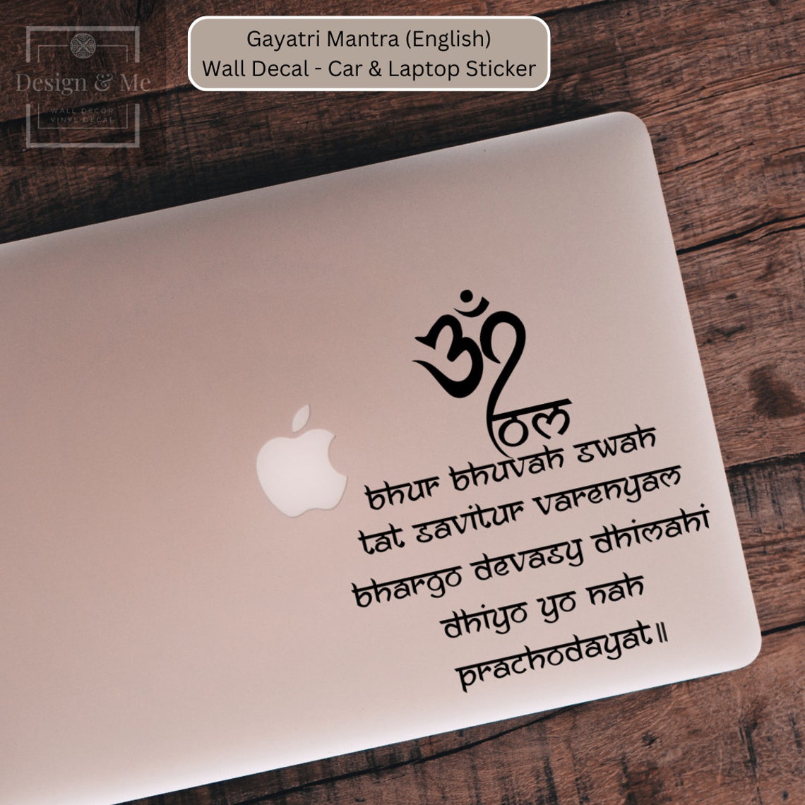 Gayatri Mantra English Vedas, Hinduism Home Décor, Sanskrit Decal Car ...