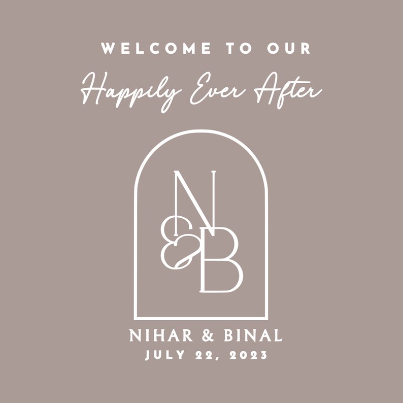 Welcome Event Sign Wedding Logo Design Event Décor Vinyl - Etsy