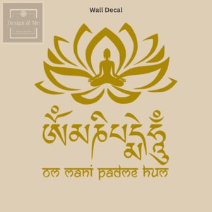 Om Mani Padme Hum, Tibetan Chants Decal, Sacred Mantra Decal, Buddhist ...