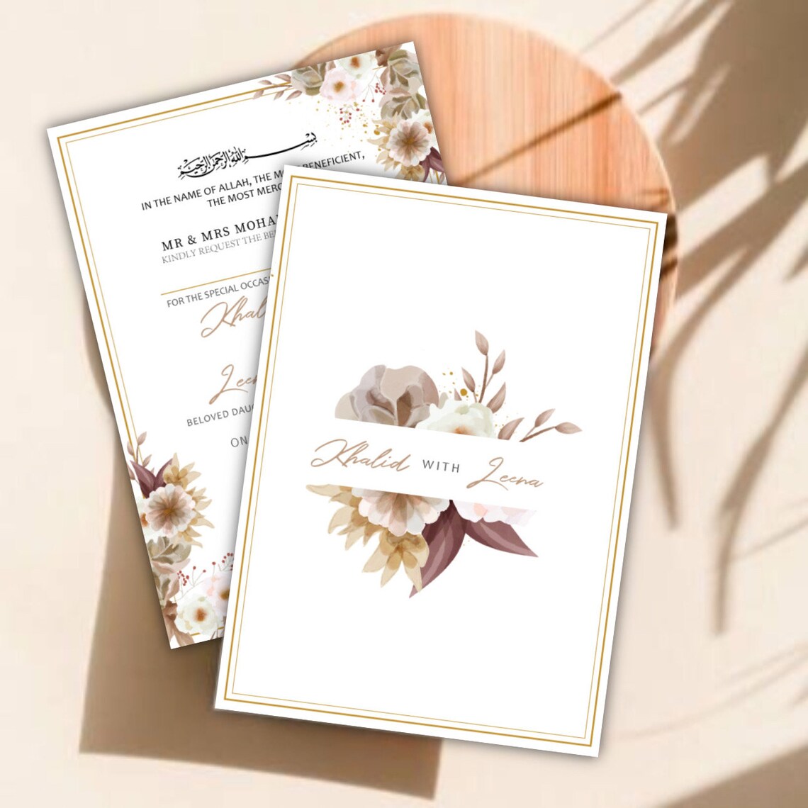 Brown and Cream Wedding Invitation - Etsy
