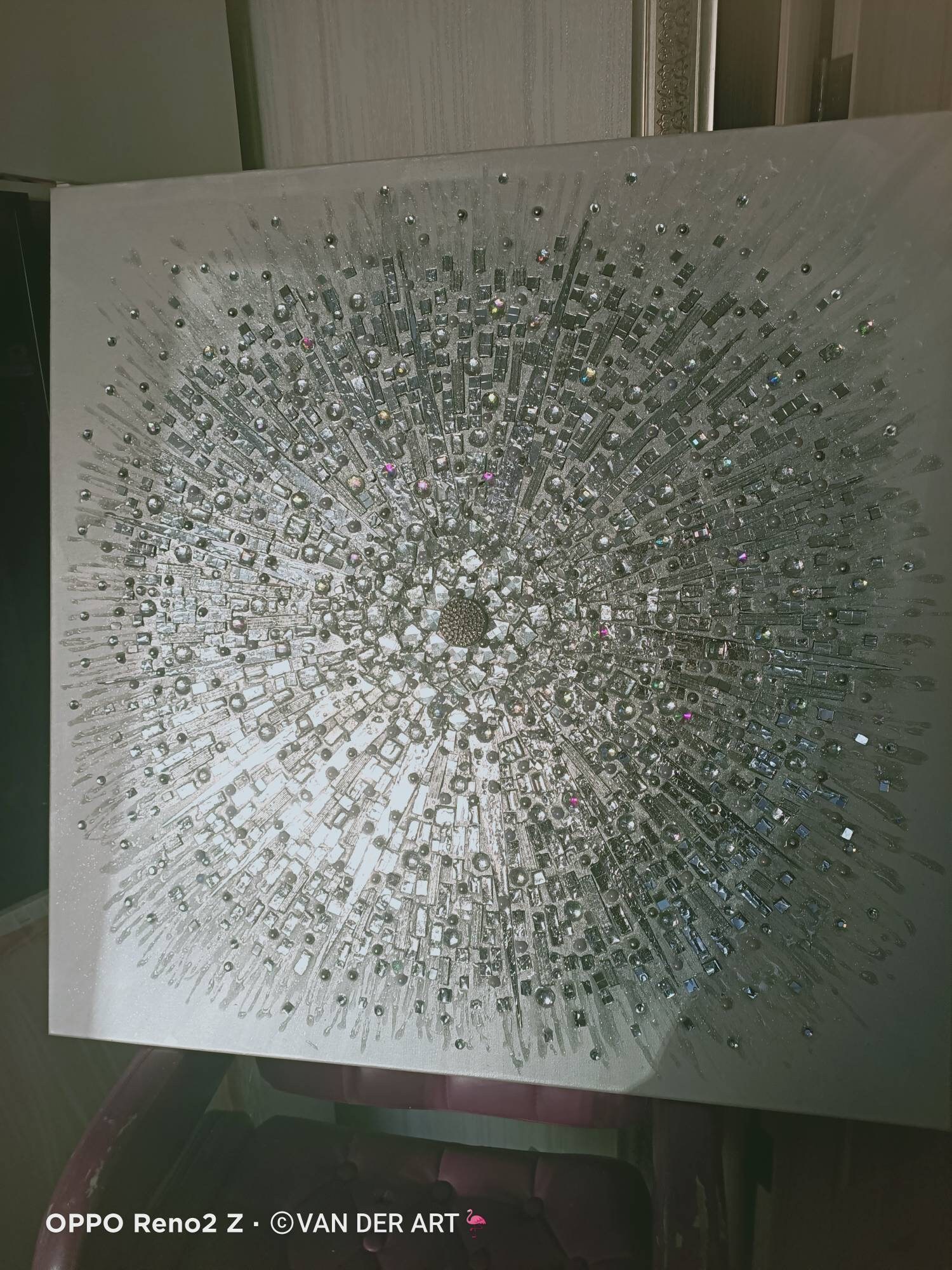 Silver Mosaic Shining Painting Any Color Any Size / Big Silver Diamond ...