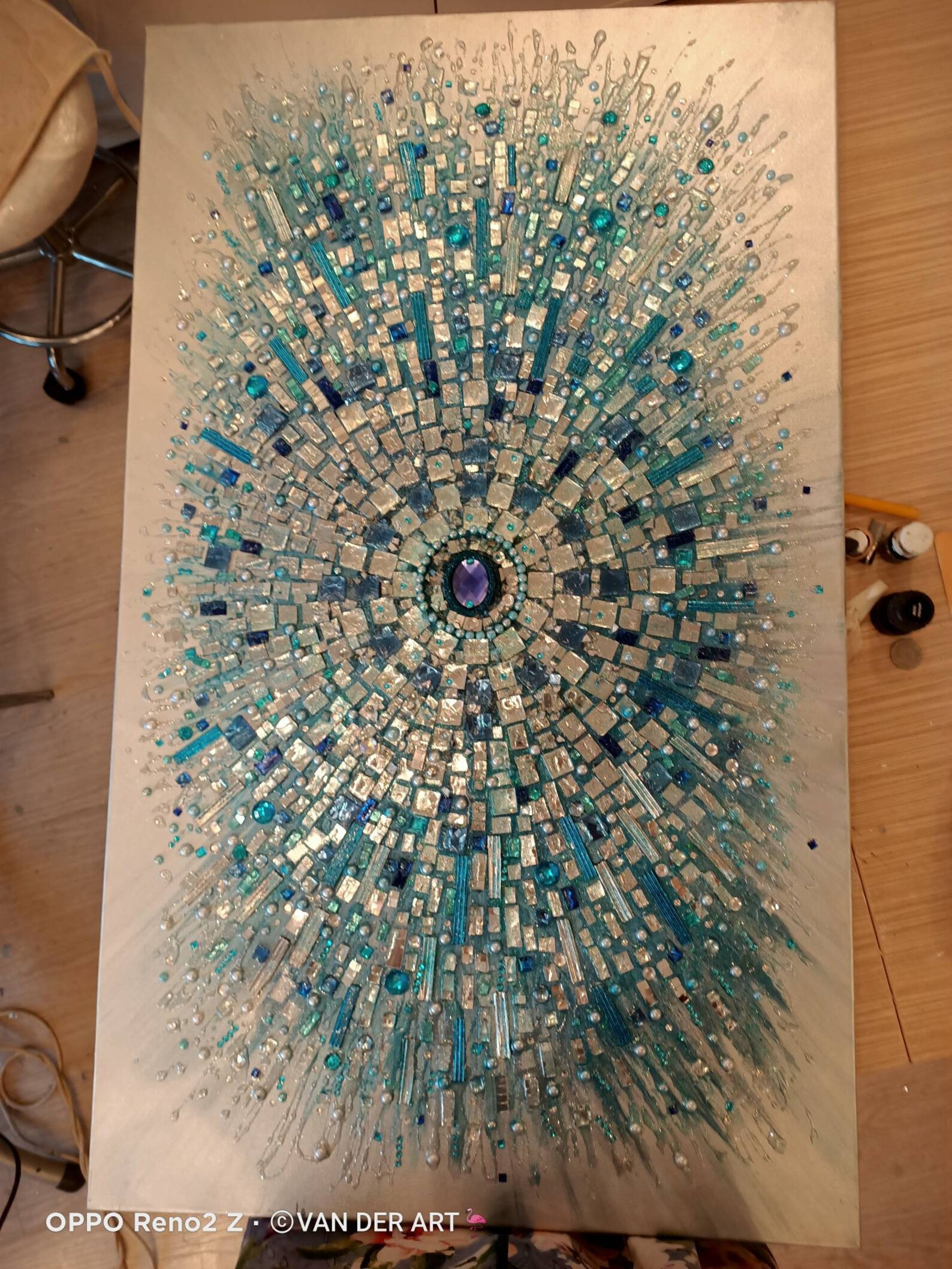 Blue Mosaic Shining Painting Any Color Any Size / Big Blue Diamond With ...