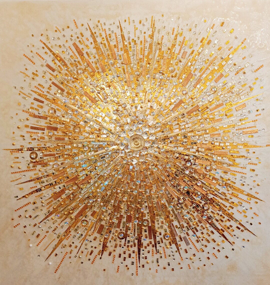 GOLDEN Mosaic Shining Painting Any Color Any Size / Big Golden Diamond ...