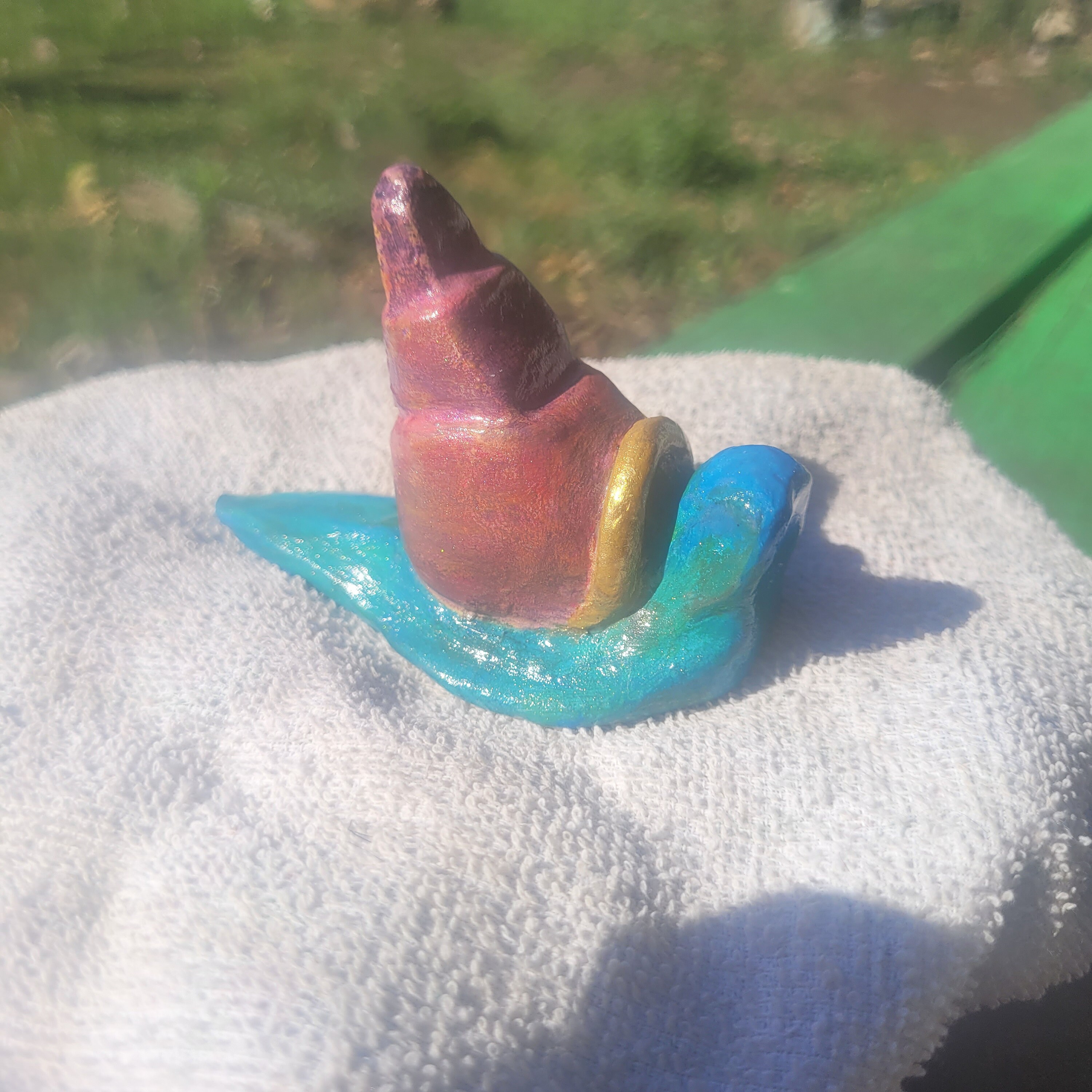 Handmade Clay Sea Snail Sculpture - Sparkling Ocean Decor - Etsy