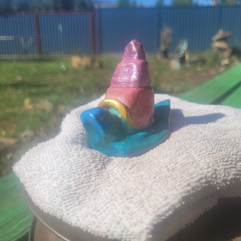 Handmade Clay Sea Snail Sculpture - Sparkling Ocean Decor - Etsy