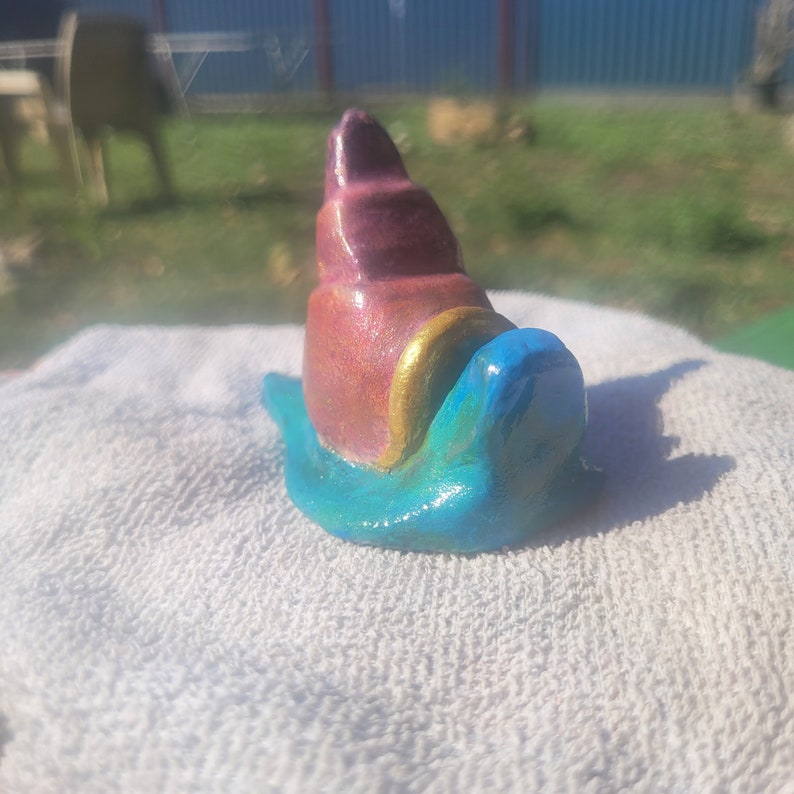 Handmade Clay Sea Snail Sculpture - Sparkling Ocean Decor - Etsy