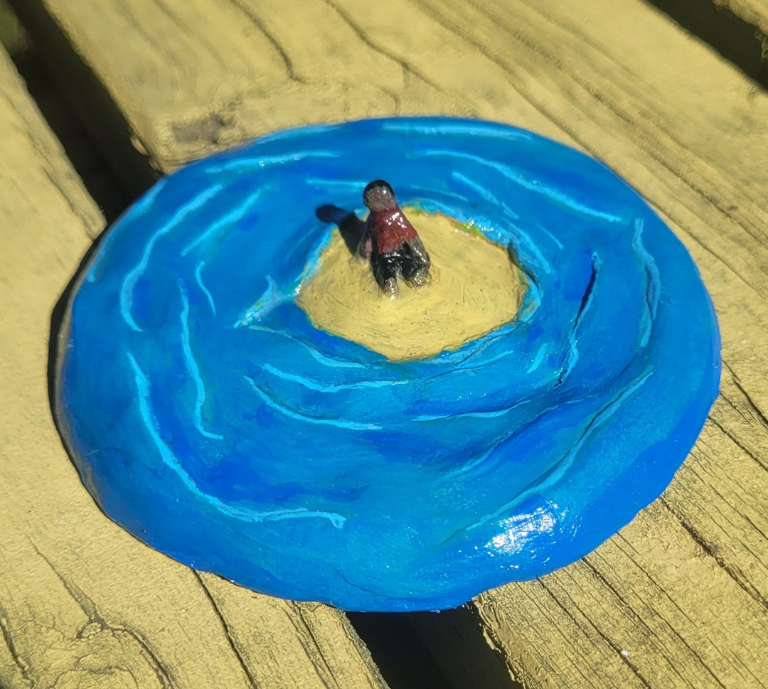 Castaway on Beach Clay Sculpture - Etsy