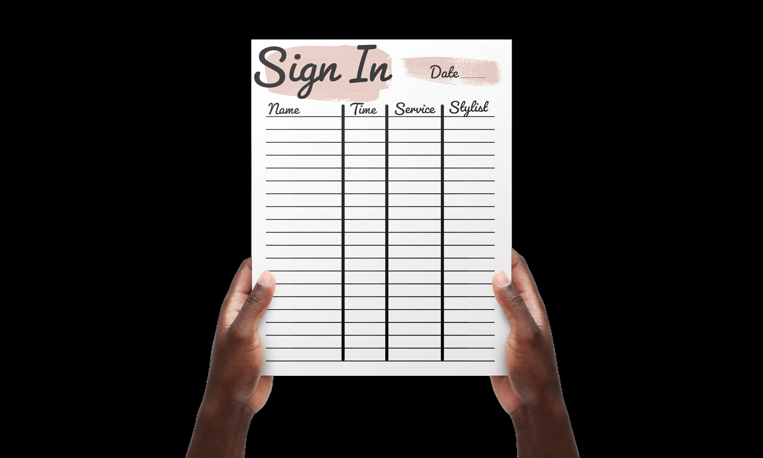 Salon Client Sign in Sheet Printable,instant Download, PDF, Minimal ...