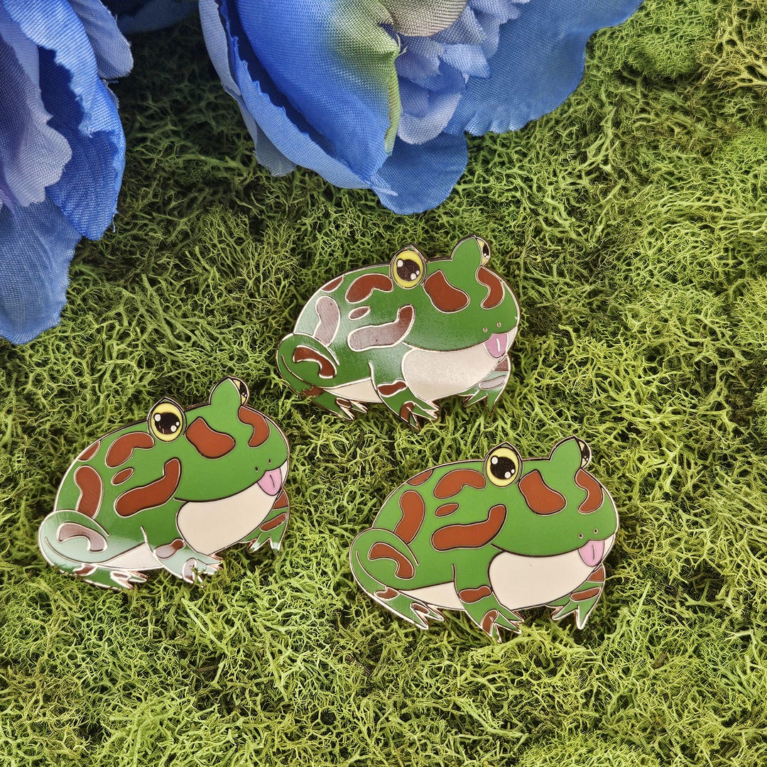 Pacman Blep Enamel Pin | Frog Sticker, Frogcore, Cottagecore, Silly ...