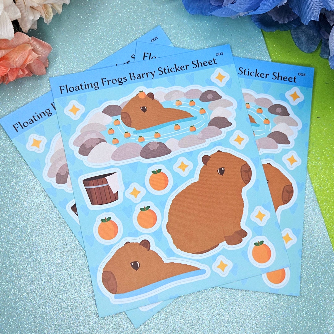 Barry the Capybara Vinyl Sticker Sheet - Etsy