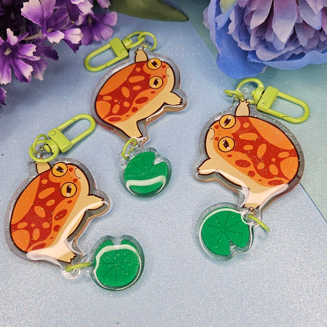 Grumpy Common Rain Frog Acrylic Keychain - Etsy