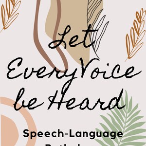 Let Every Voice Be Heard Digital Poster, SLP Decor, Speech Therapy Room ...