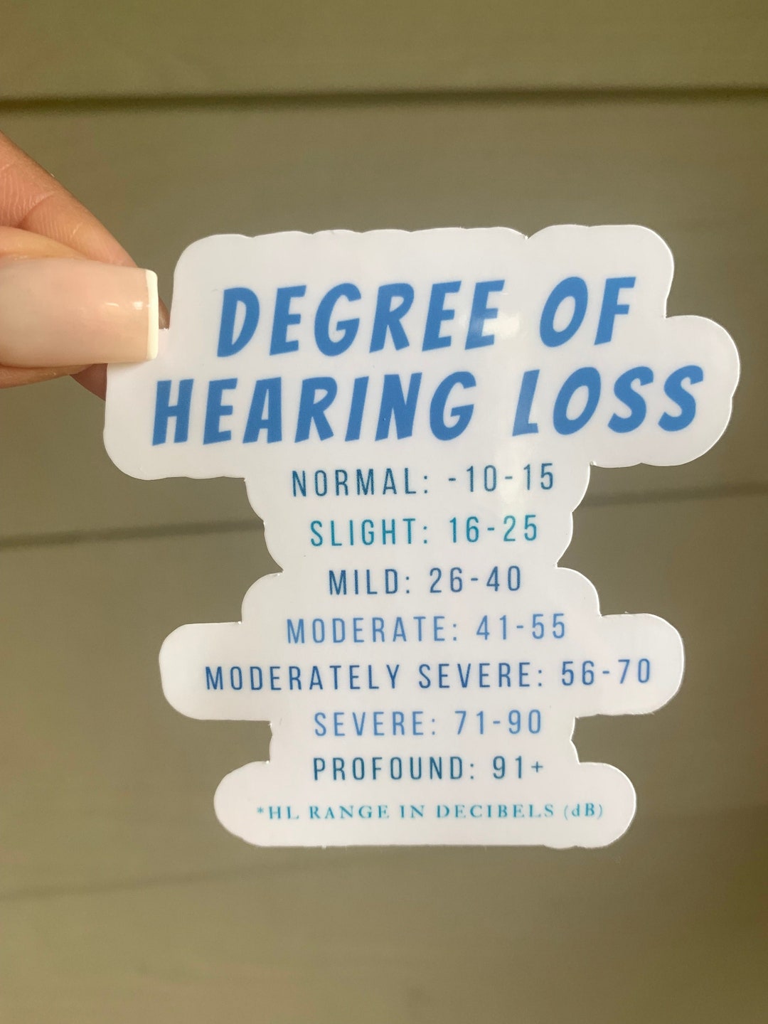 Degree of Hearing Loss Sticker: Audiology Aud Gift - Etsy