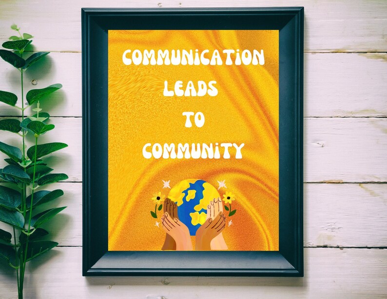 Communication Leads to Community Poster: SLP Decor (digital Print) - Etsy