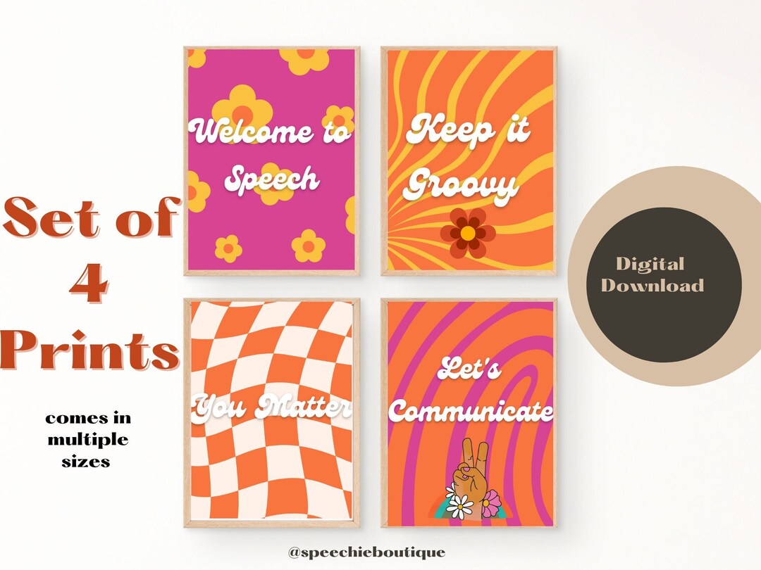 Groovy 70s Speech Therapy Posters: Classroom Decor (digital Download ...
