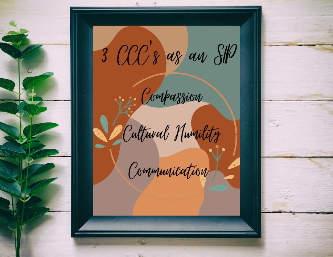 SLP Decor: 3 Ccc's Poster - Speech Therapy Office (digital Download) - Etsy