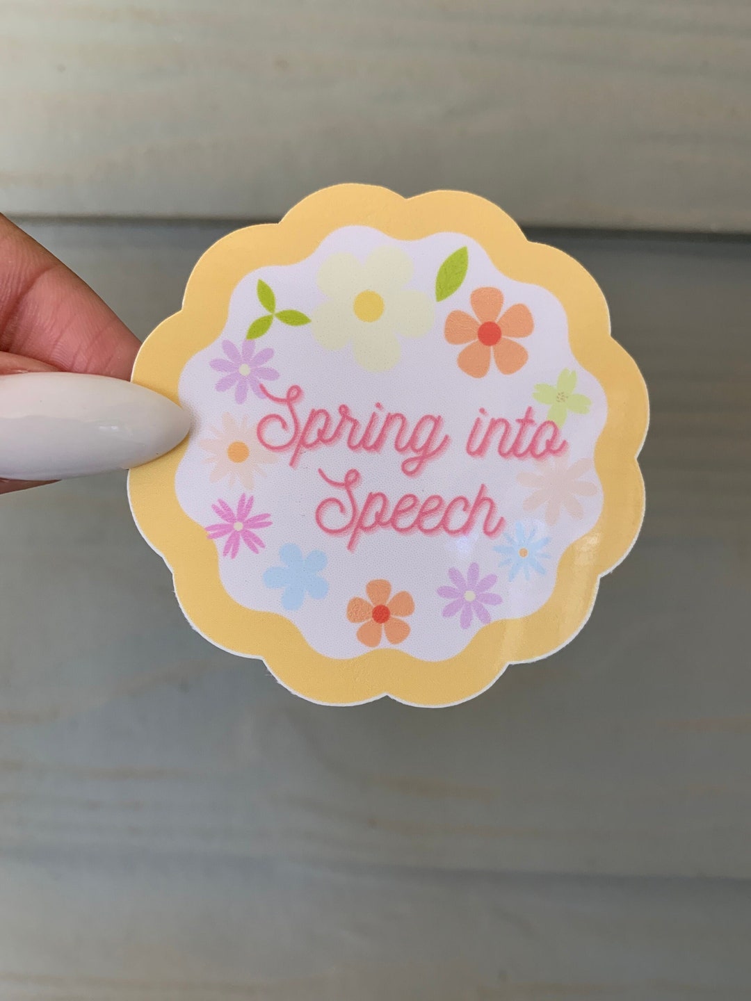 Spring Into Speech | Floral Speech Therapy Sticker | SLP Sticker for ...