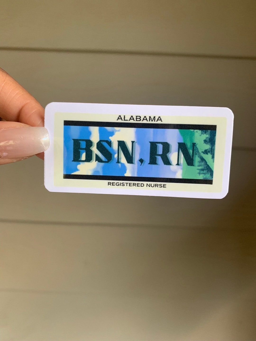 Custom State License Plate Registered Nurse Sticker - Etsy