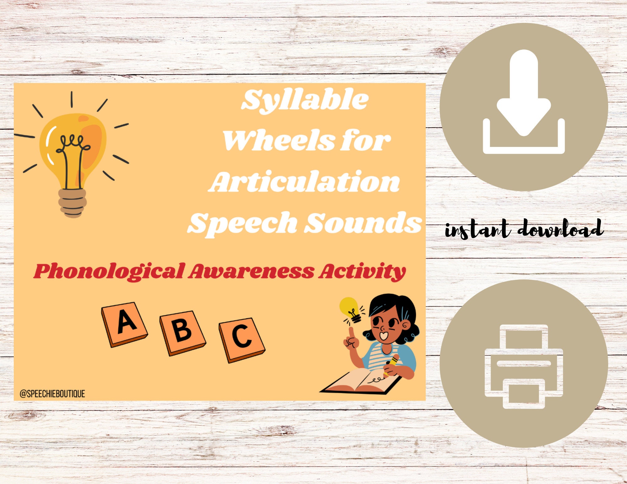 Syllable Wheels for Articulation Speech Sounds, Enhance Phonological ...