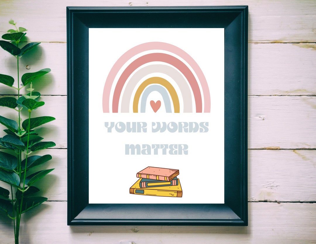 Your Words Matter Digital Poster, SLP Decor, Speech Therapy Room - Etsy