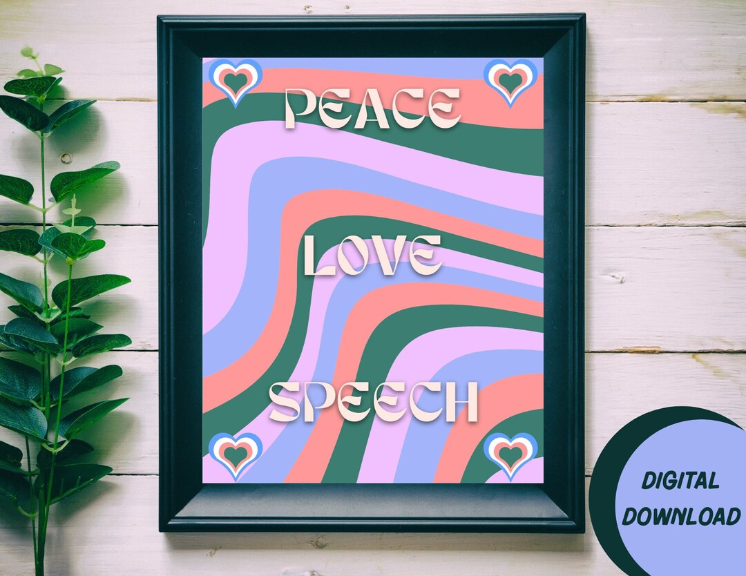 Peace Love Speech Therapy Poster: 70s Classroom Decor (digital ...