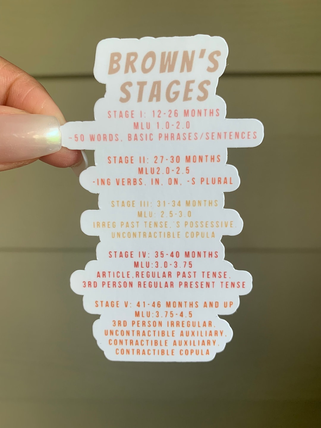 Brown's Stages of Language Development Sticker: SLP Grad School Gift - Etsy