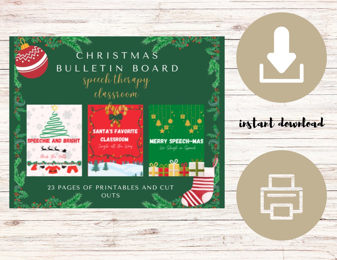 Holiday Speech Therapy Classroom Decor, Bulletin Poster Board Ideas ...