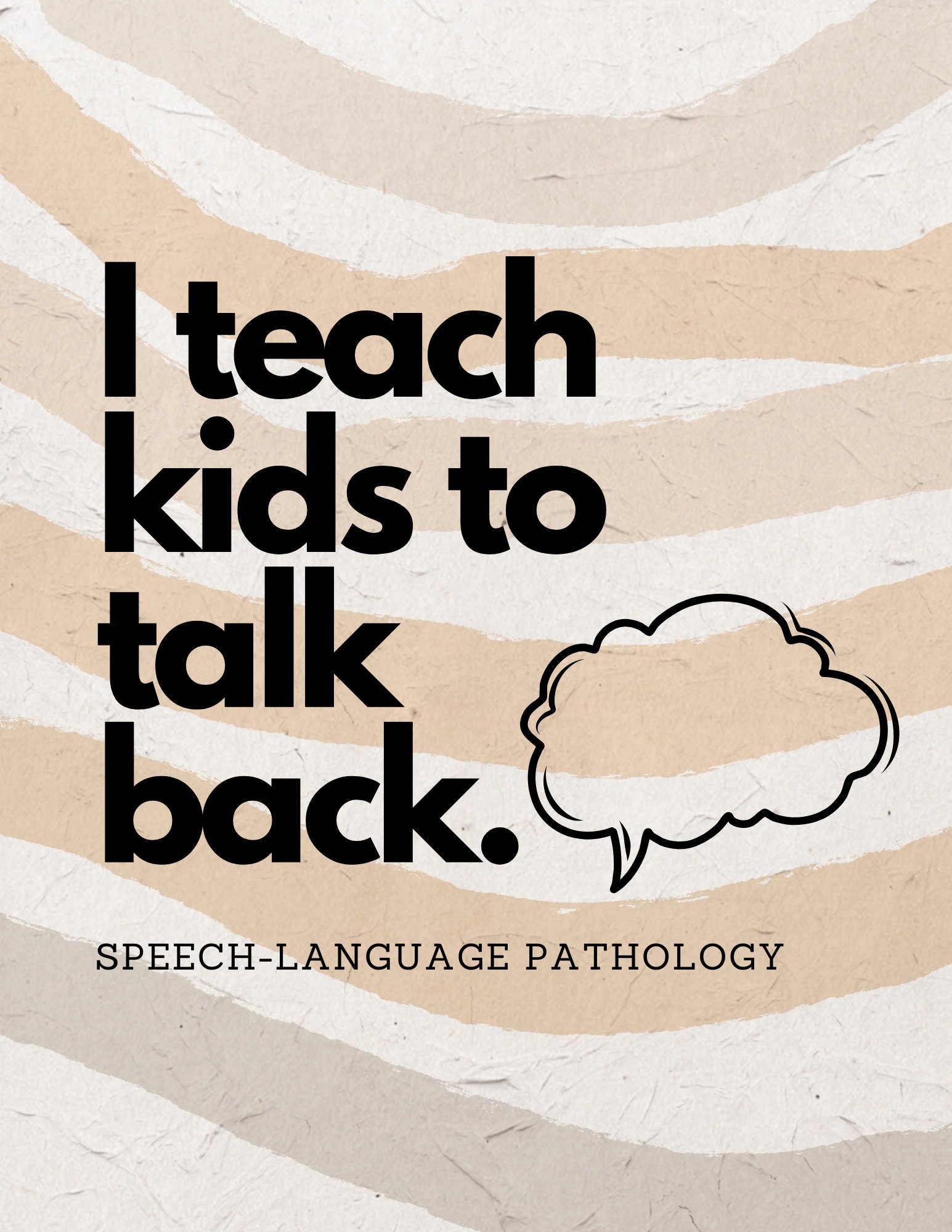 I Teach Kids to Talk Back Digital Poster, SLP Decor, Speech Therapy ...
