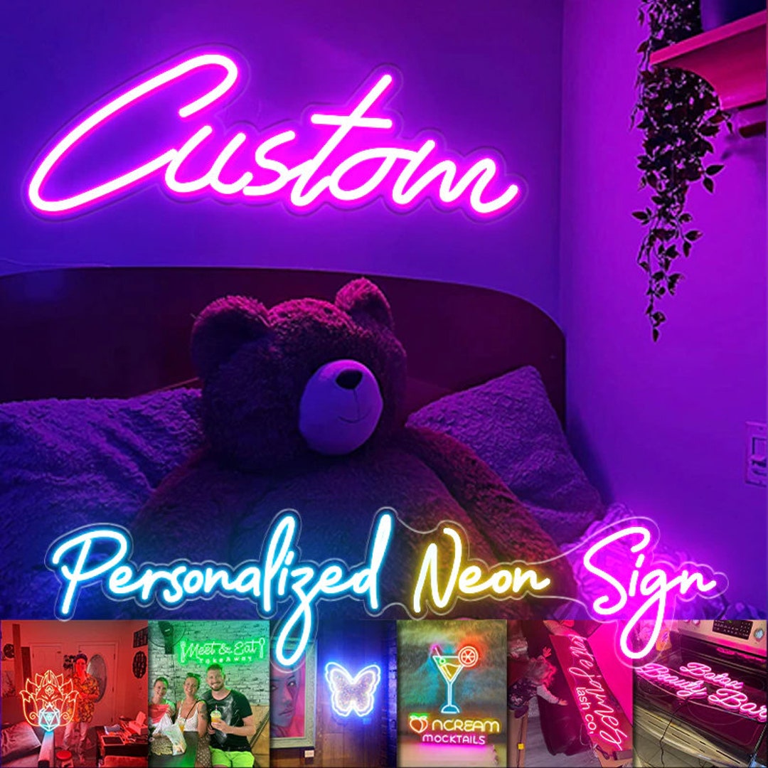 Neon Name Sign Light Up Name Sign Dark Academia Decor Indie Etsy