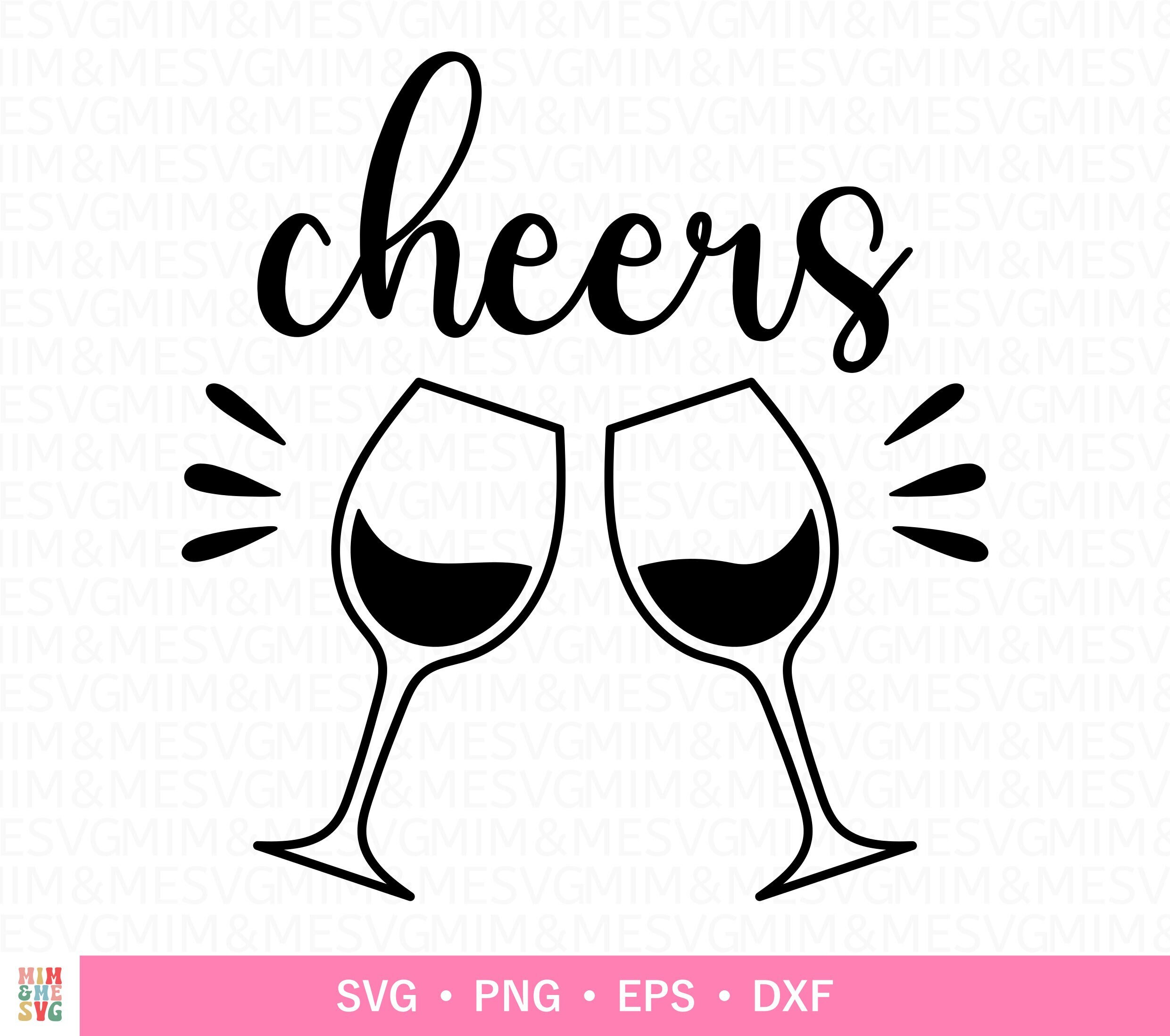 Cheers Svg Wine Glasses Svg Wedding Glasses Svg Clinking Etsy Uk