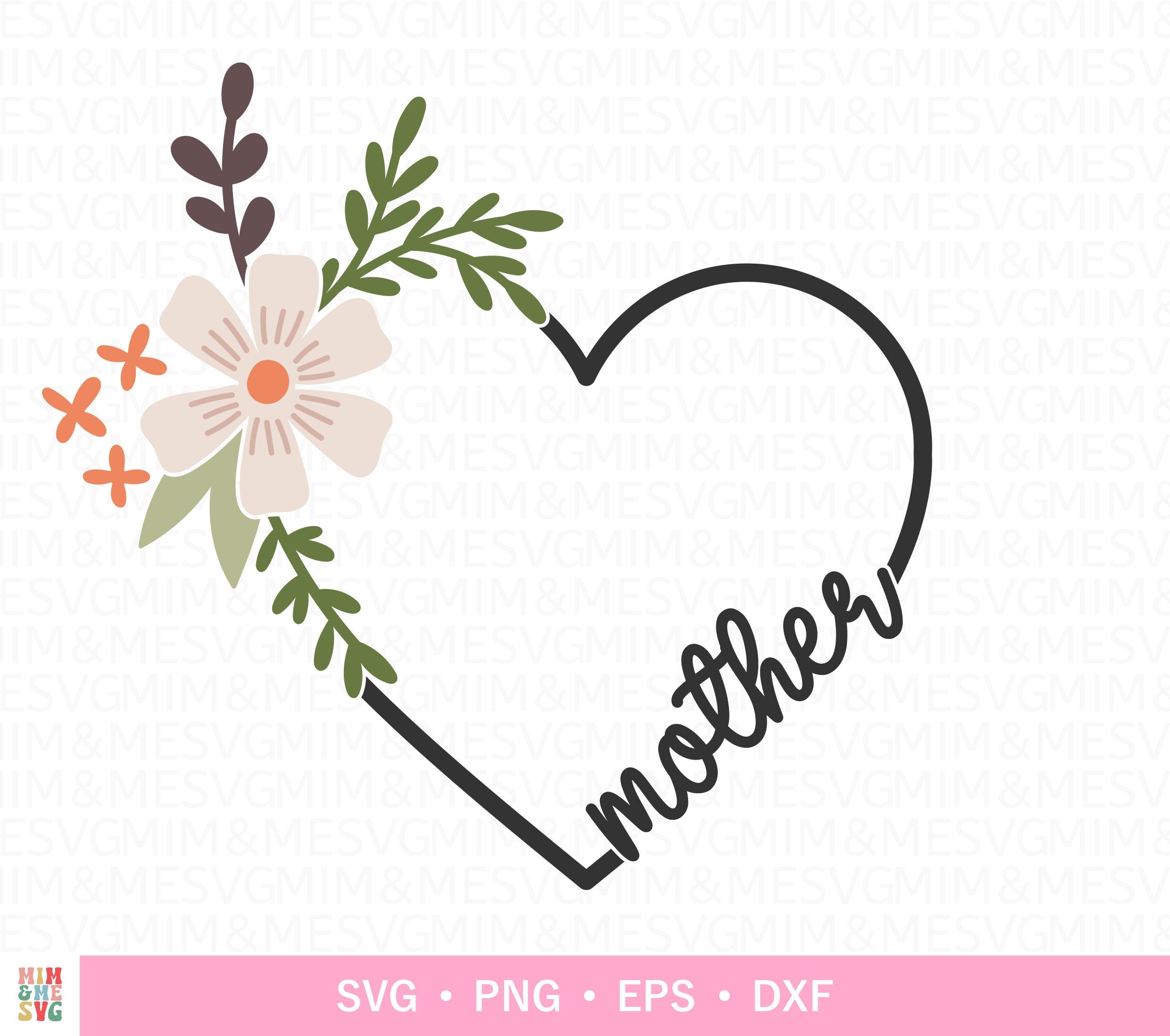 Mother Heart SVG Mother SVG Heart svg Mother Flowers svg - Etsy Portugal
