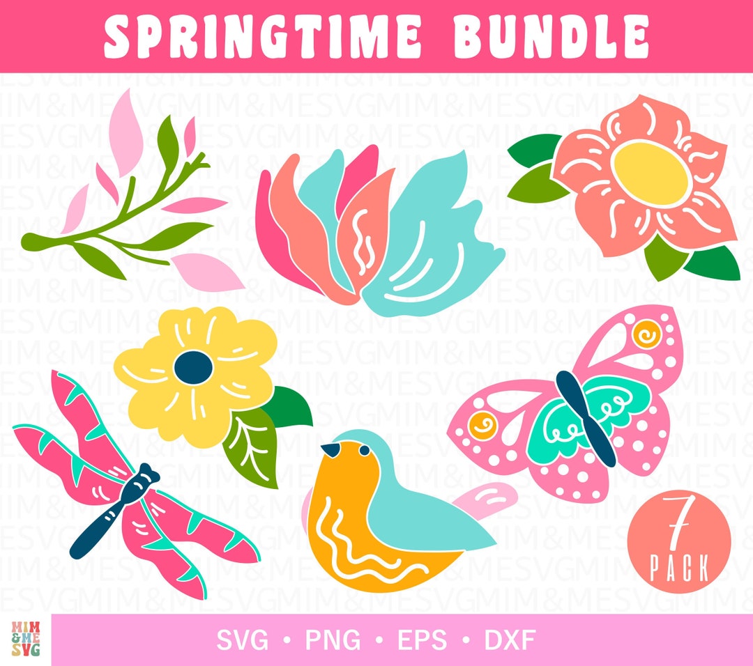 Spring Svg Bundle Flower Svg Bird Svg Leaves Svg - Etsy UK