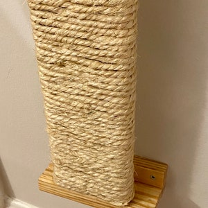 Wall Mounted Cat Scratching Post, Handmade Cat Scratcher, Wood Cat ...