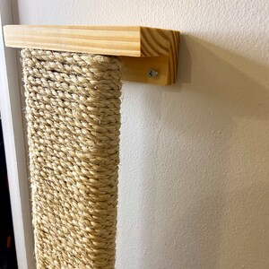 Wall Mounted Cat Scratching Post, Handmade Cat Scratcher, Wood Cat ...