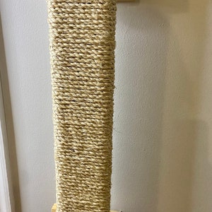 Wall Mounted Cat Scratching Post, Handmade Cat Scratcher, Wood Cat ...