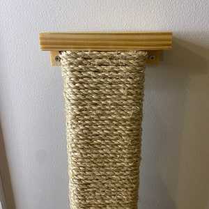 Wall Mounted Cat Scratching Post, Handmade Cat Scratcher, Wood Cat ...
