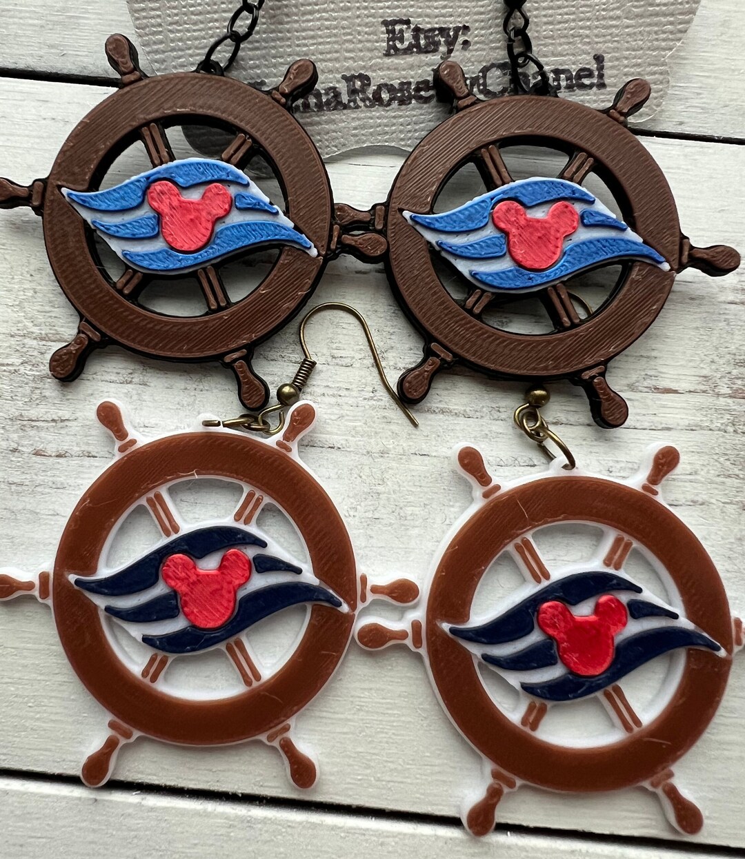 Disney Cruise Ship Steering Wheel Earrings, Disney Cruise Vacation Logo ...