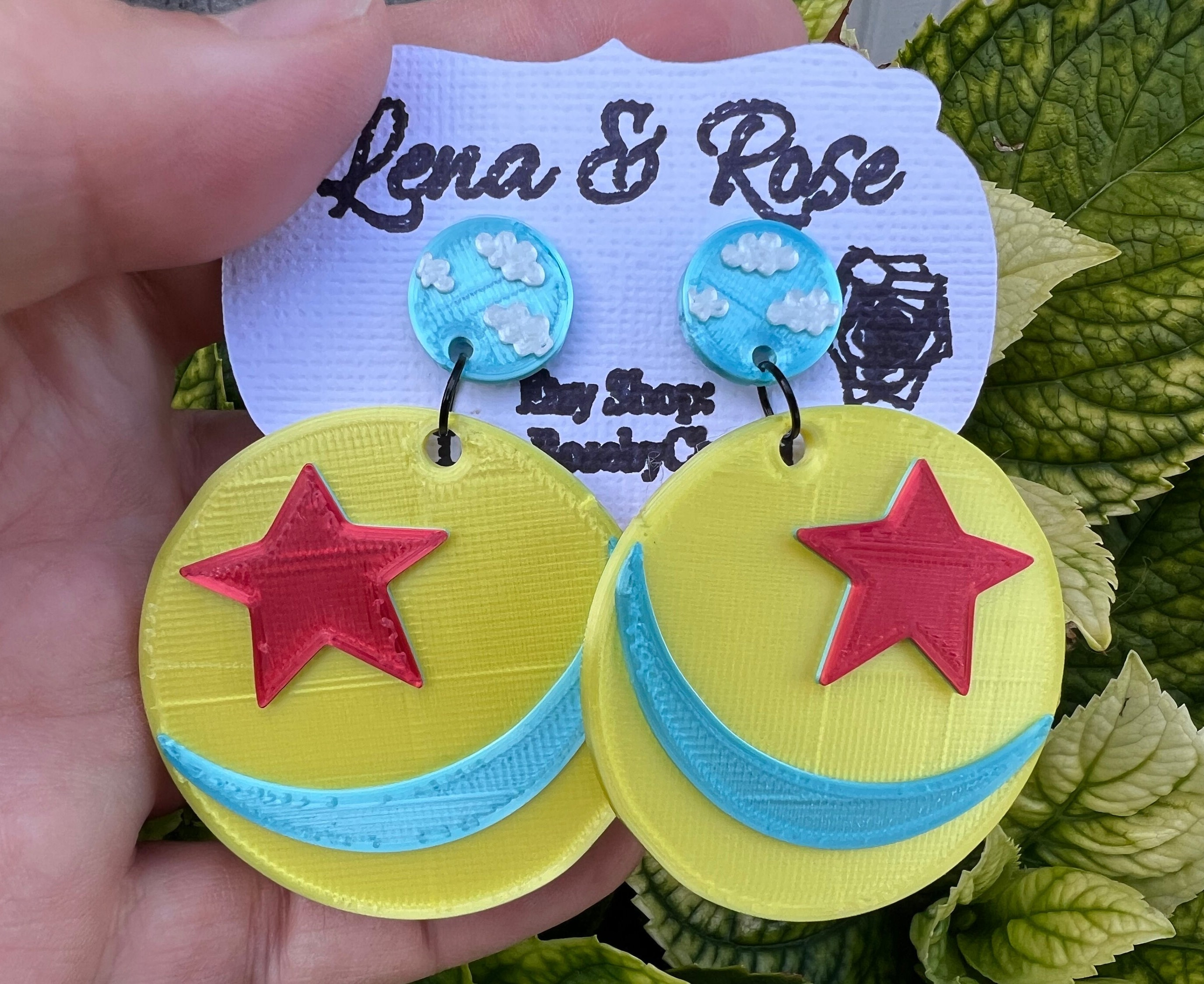 Pixar Ball Earrings | 3D Printed | Yellow Ball | Red Star | Toy Story ...
