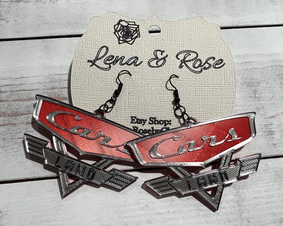 Cars Land Earrings | Radiator Springs | Lightening Mcqueen | 3D Printed ...