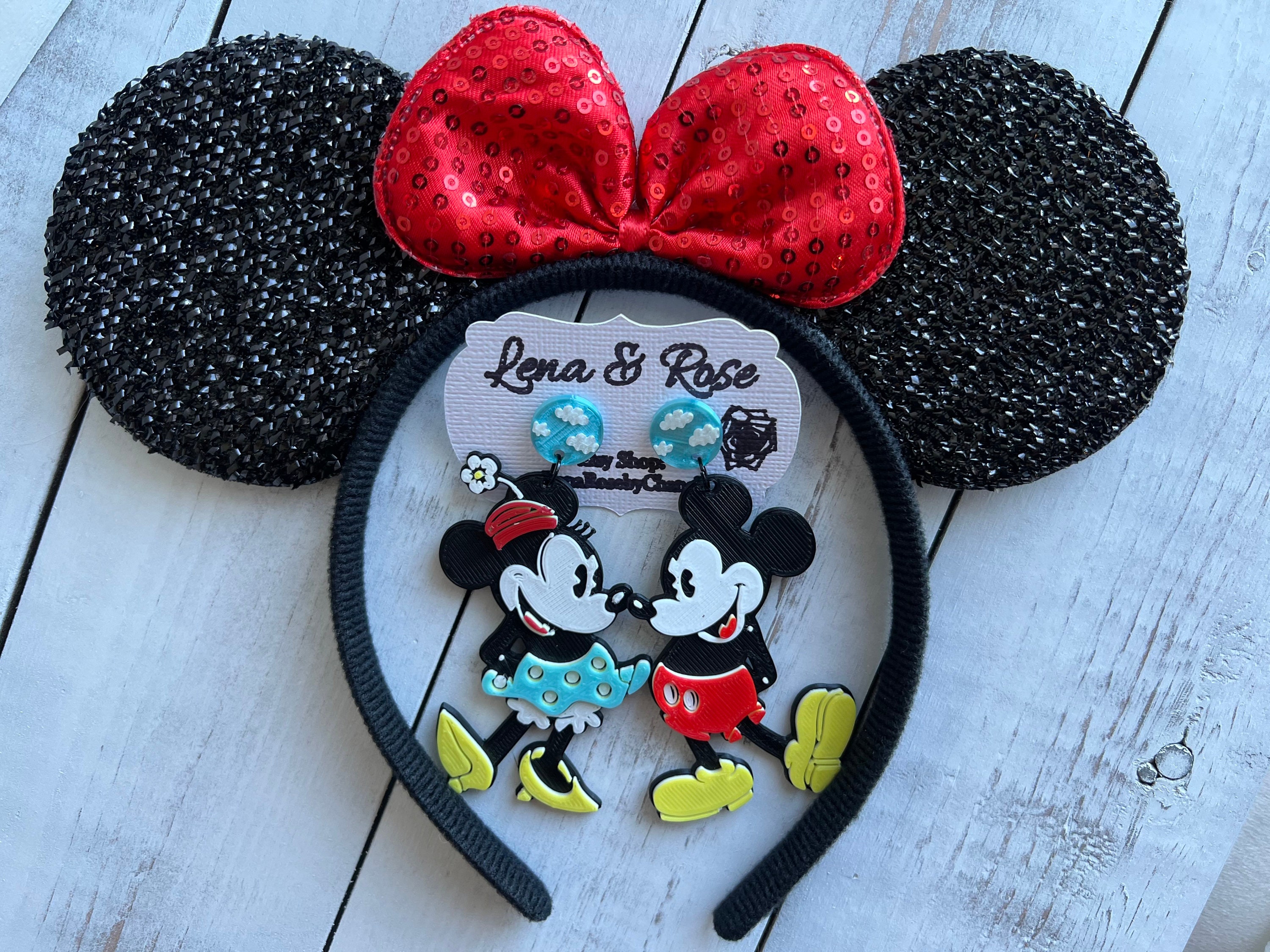 3D Printed Classic Mickey and Minnie Full Body Earrings | Mickey Mouse ...