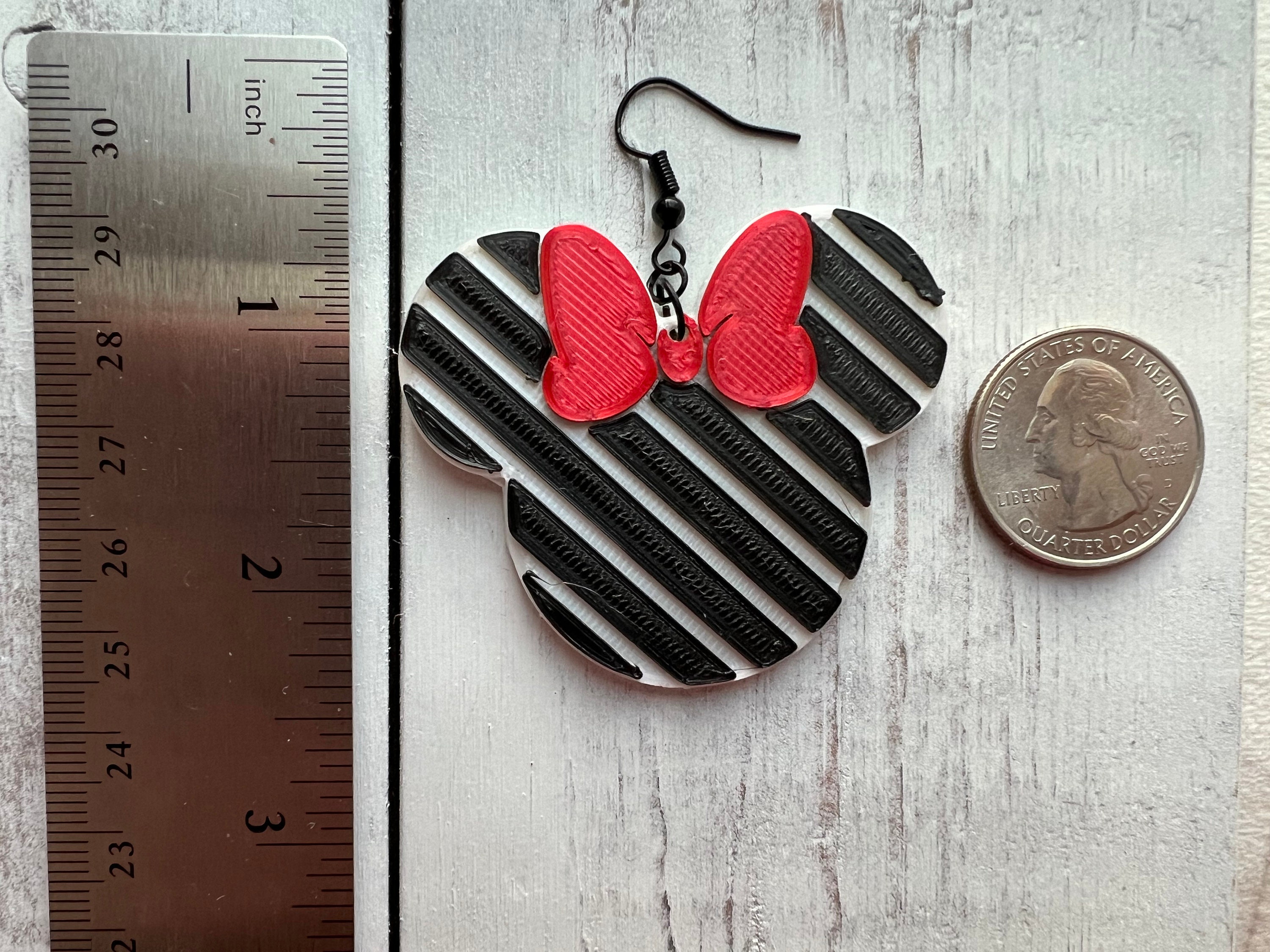 Disney Christmas Earrings, Minnie Mouse Candy Cane Stripes, Minnie ...