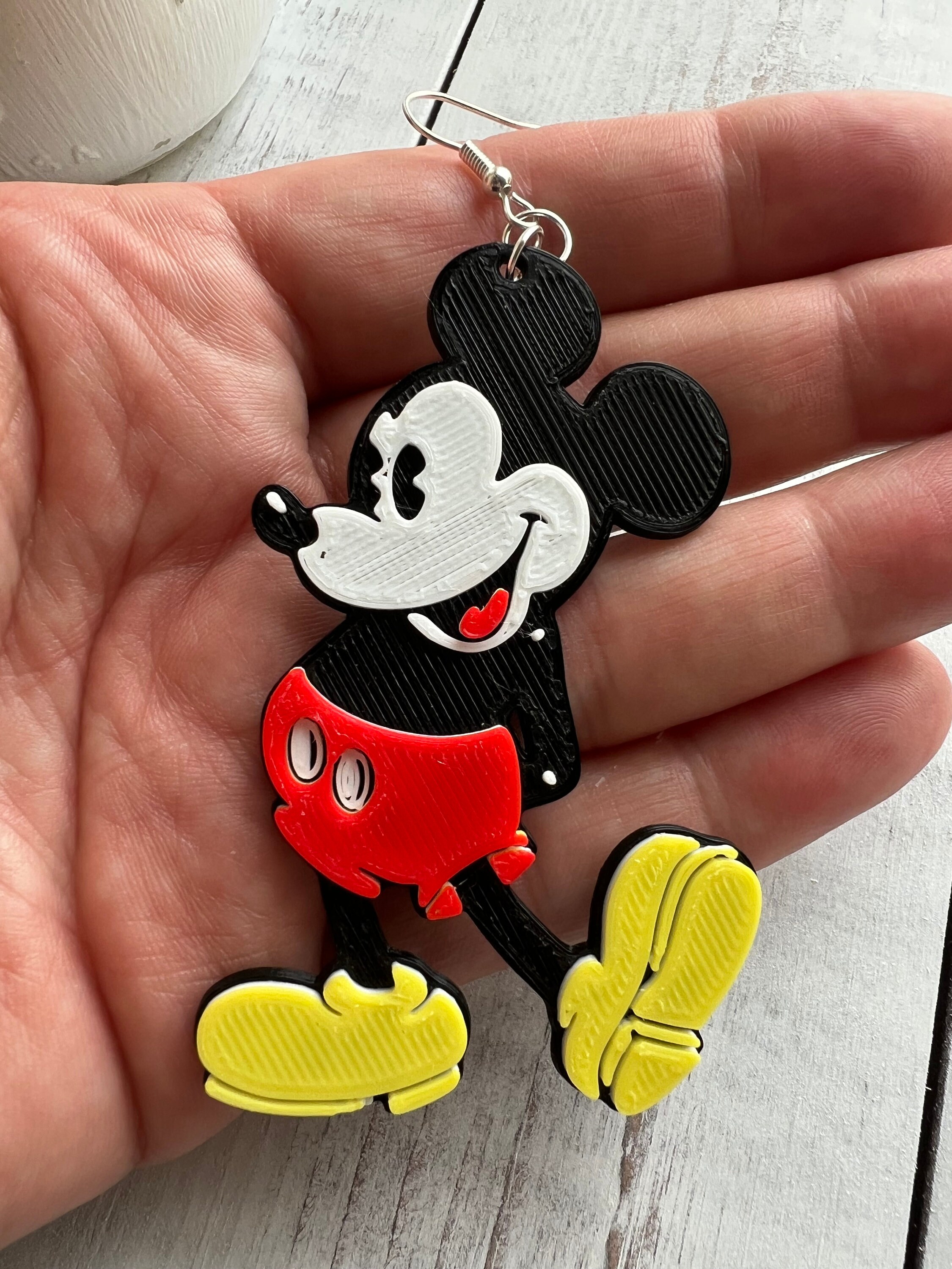 3D Printed Classic Mickey and Minnie Full Body Earrings | Mickey Mouse ...