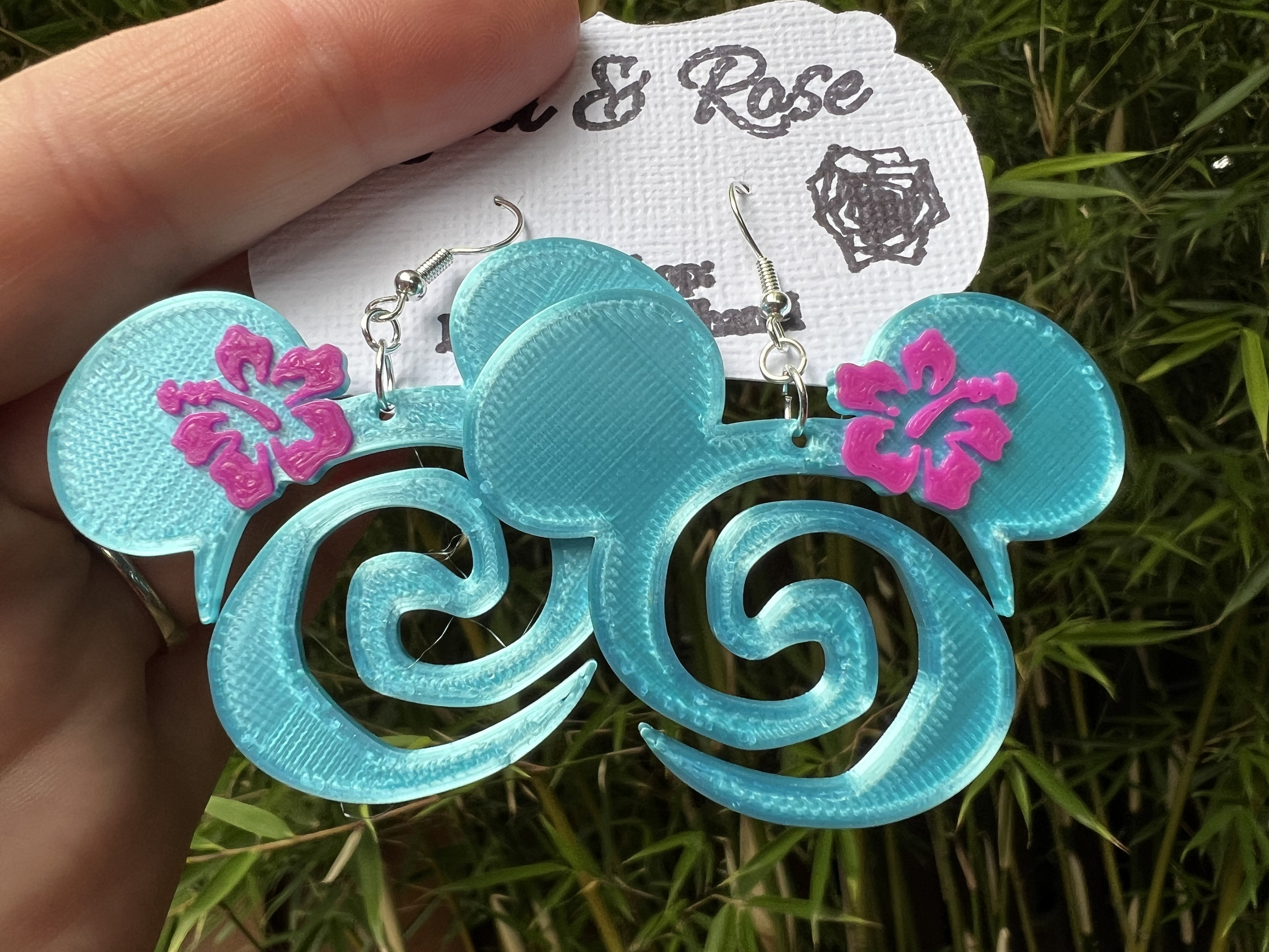 Moana Wave Inspired Earrings | Hibiscus Mickey Minnie Earrings | Heart ...