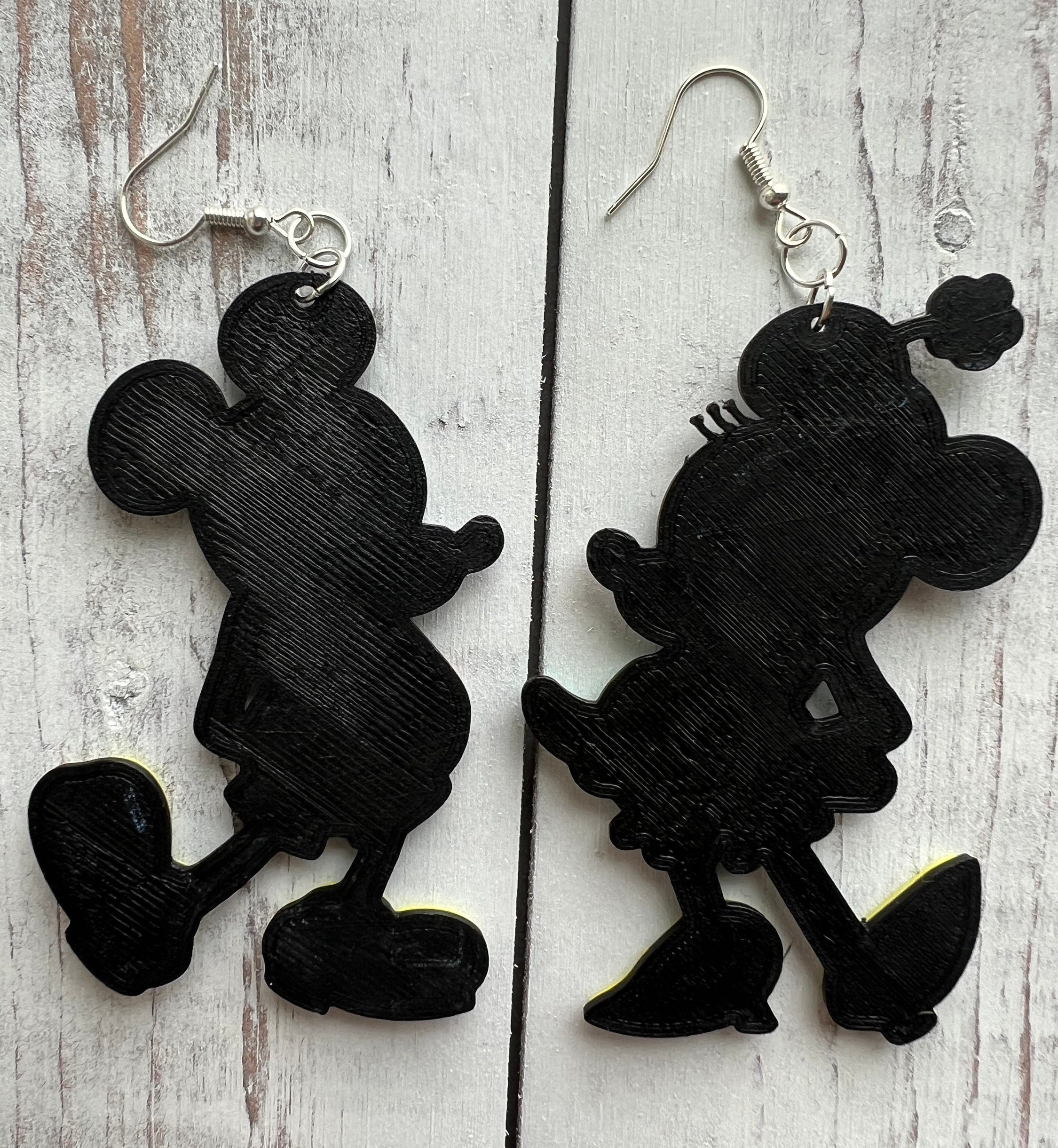 3D Printed Classic Mickey and Minnie Full Body Earrings | Mickey Mouse ...